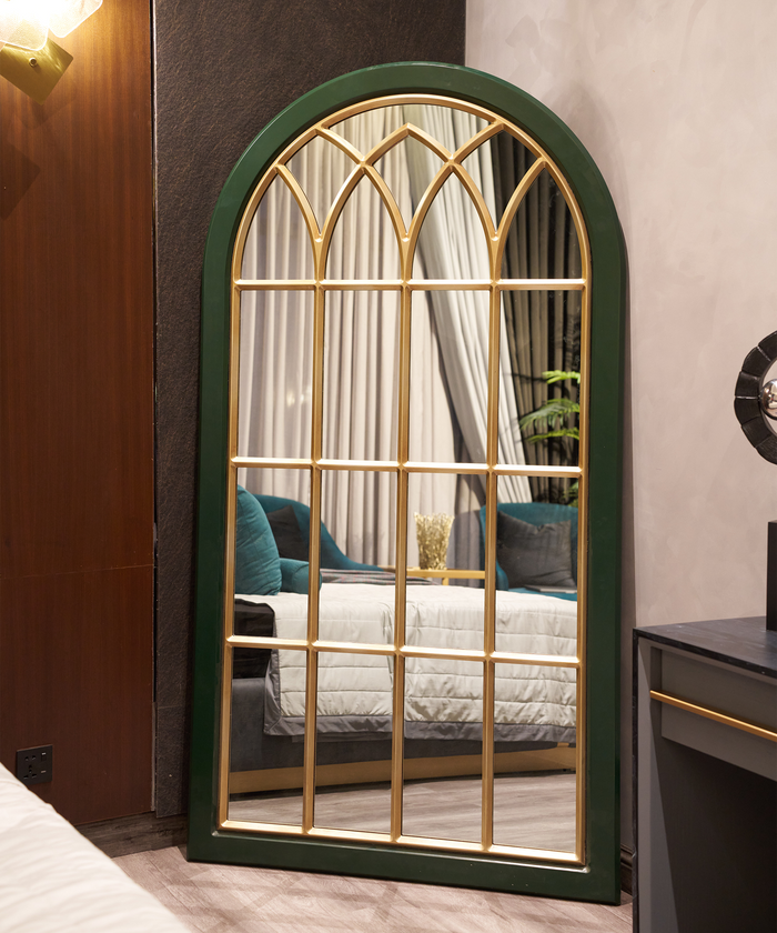 Opulent Green Gilded Mirror